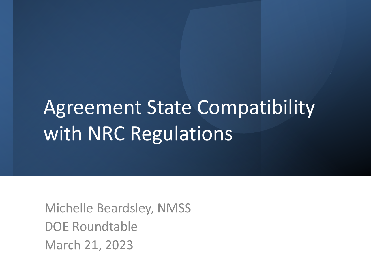 DOE Isotope Program Virtual Roundtable With NRC On Accelerator produced DOE Isotope Program Virtual Roundtable With NRC On Accelerator produced